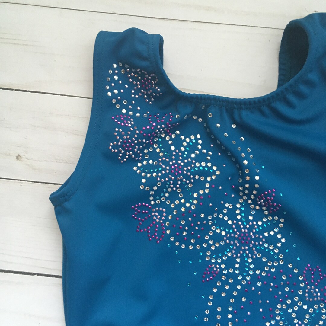 Girls Gymnastics Bling Leotard Jeweled Sparkle Dance Leotard - Etsy