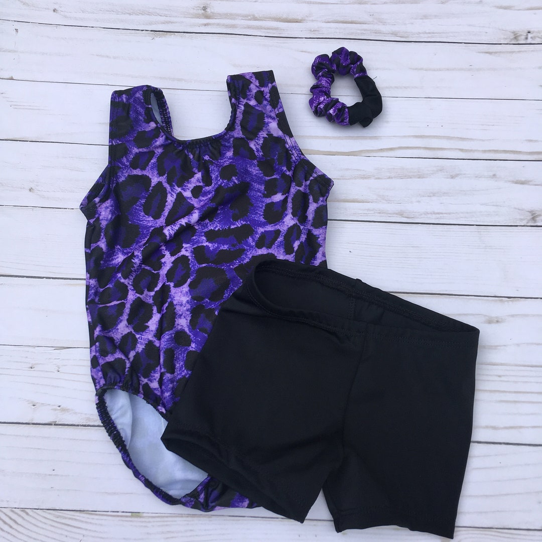Girls Gymnastics Leotard, PURPLE LEOPARD, Toddler Leotard, 12 18 24 ...