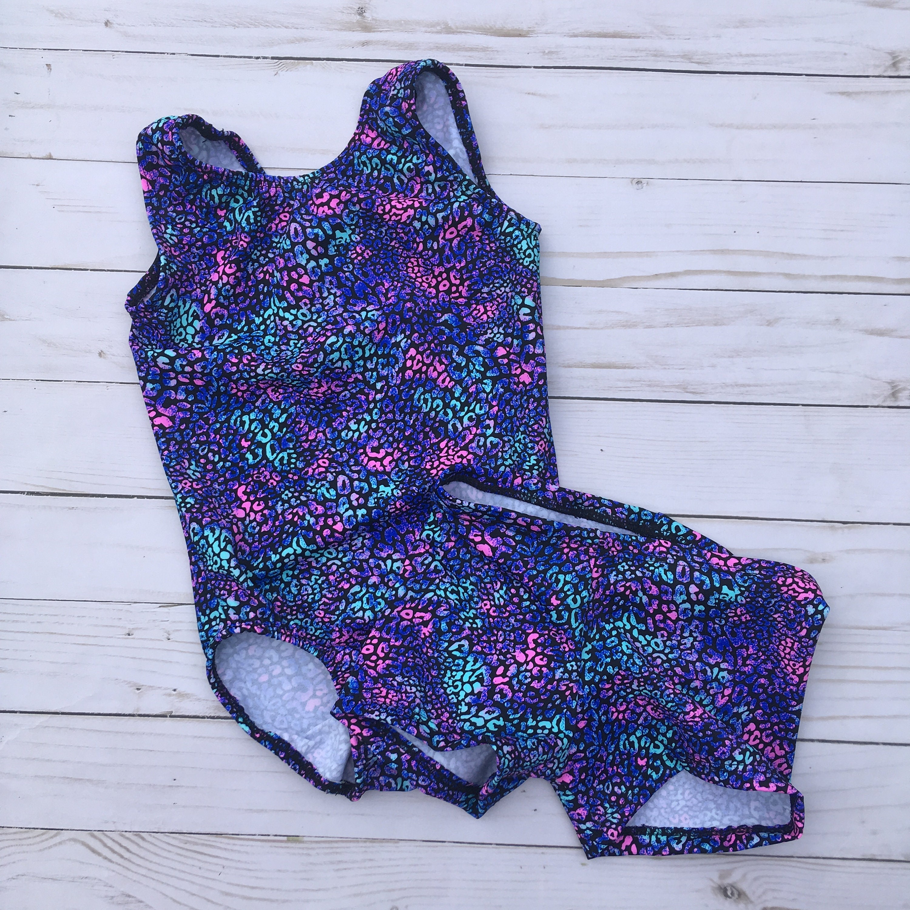 Girls LEOPARD Gymnastics Leotard MULTI, Toddler Leotard, Gift for ...