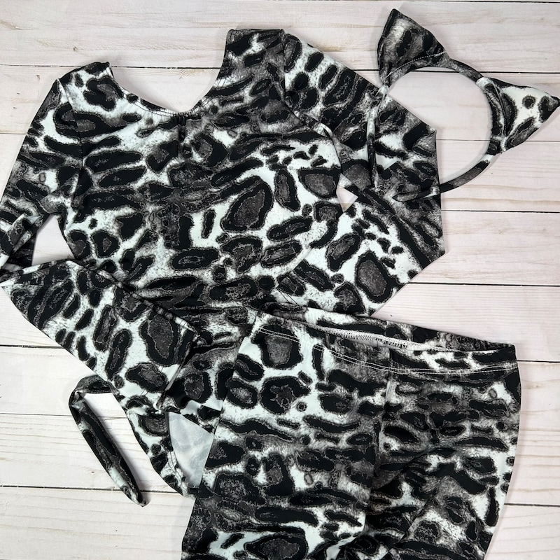 White Leopard Leotard - Etsy