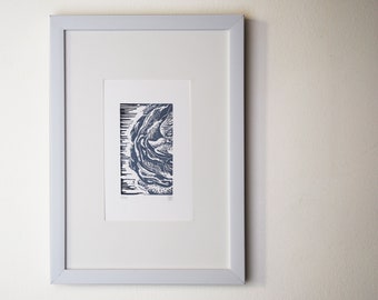 Hare in the Bluebells an Original Linocut Print - Etsy