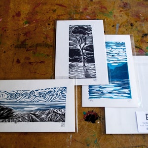 Original Linocut Art Print, Seascape - Etsy