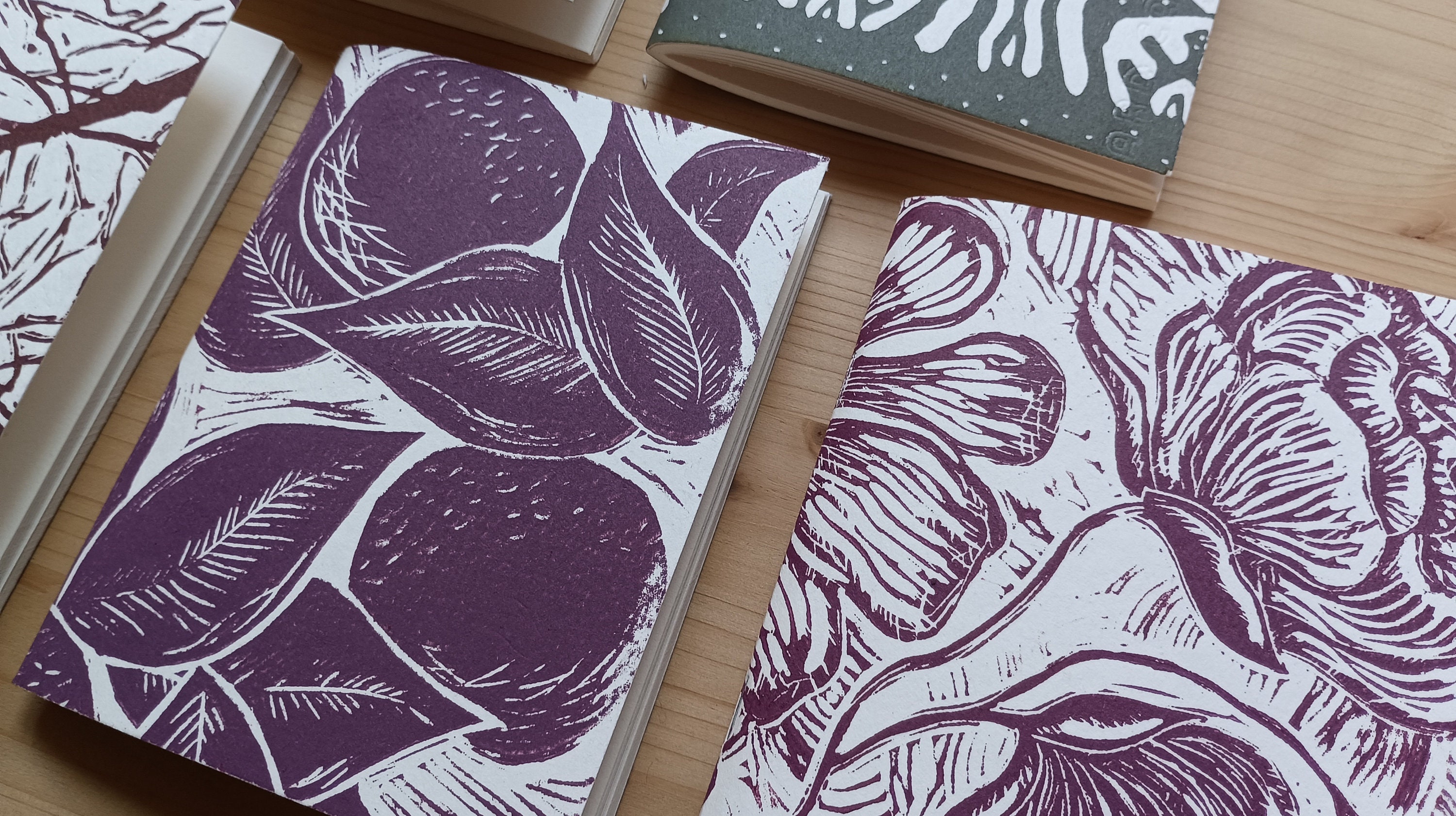 Handprinted, Linocut Print, Sketchbook, Notebook - Etsy