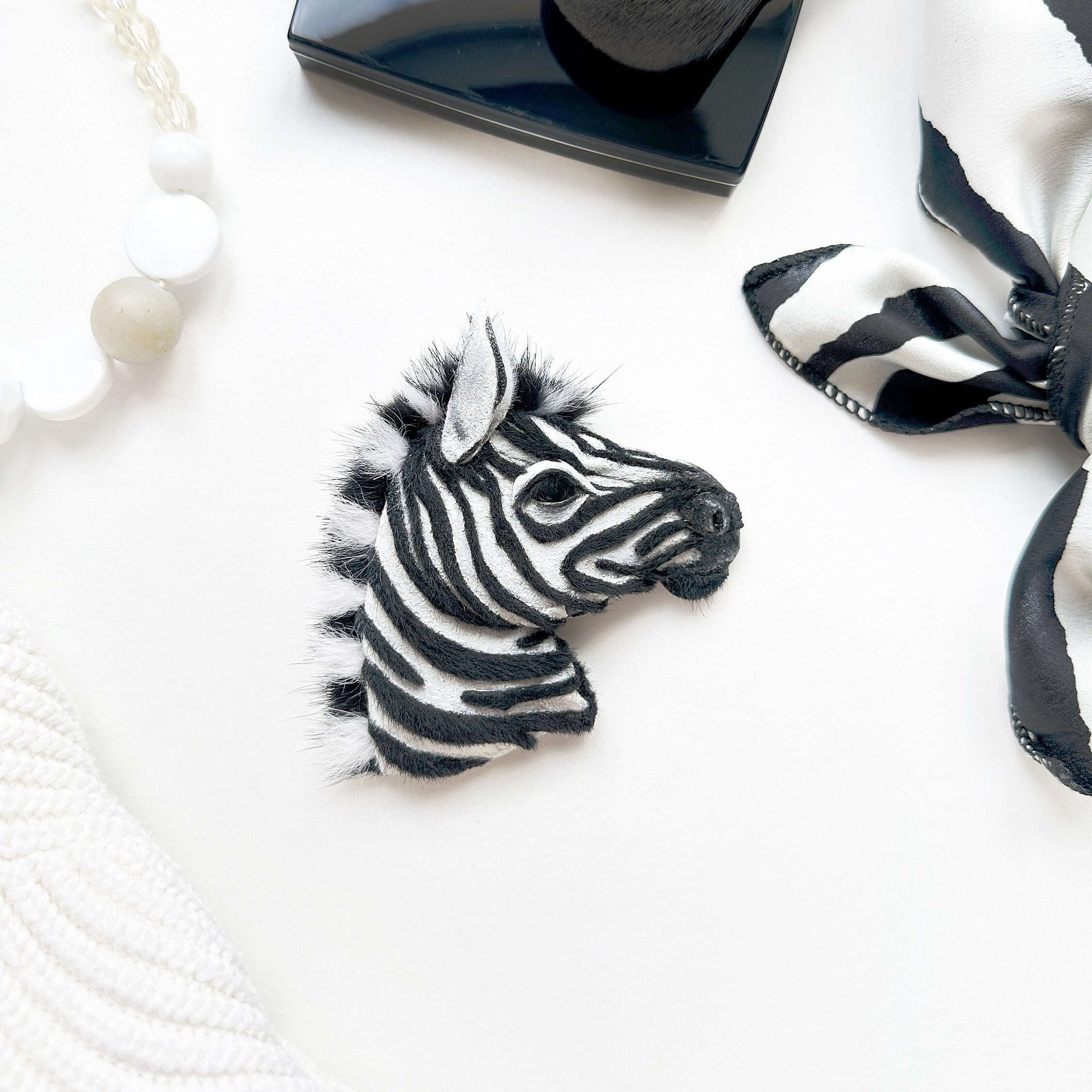 Zebra Jewelry Animal Brooch Zebra Gifts Striped Accessories Zebra Decor ...