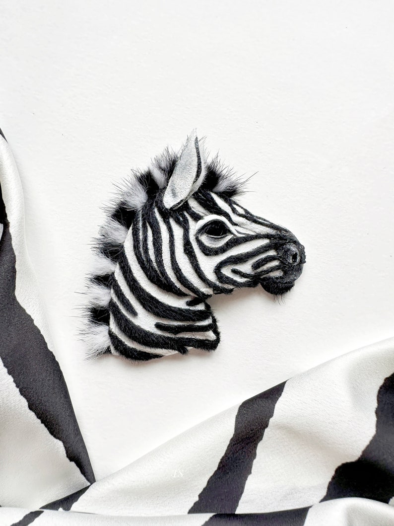 Zebra Jewelry Animal Brooch Zebra Gifts Striped Accessories Zebra Decor ...