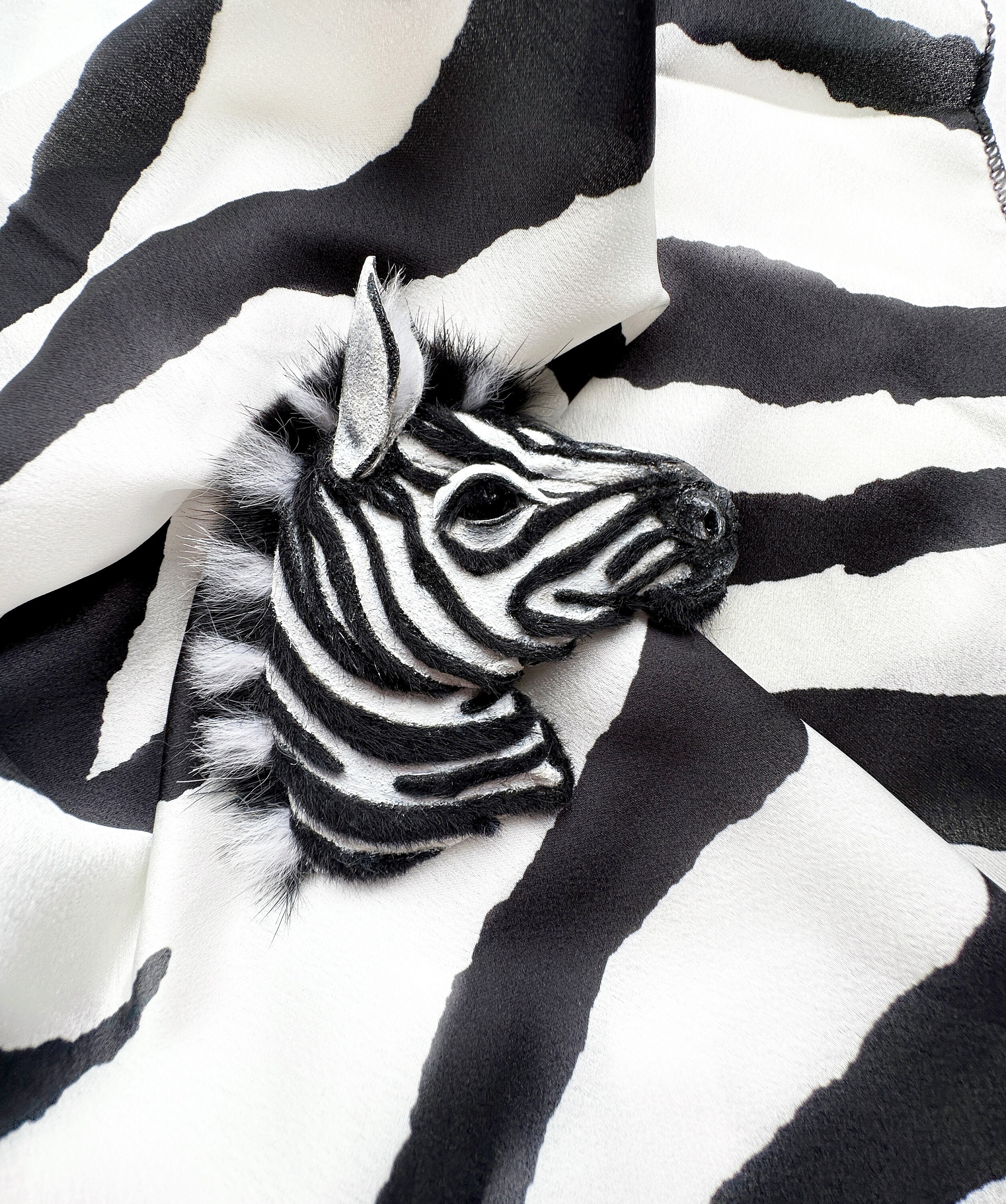 Zebra Jewelry Animal Brooch Zebra Gifts Striped Accessories Zebra Decor ...