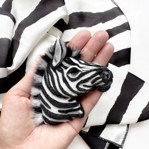 Zebra Jewelry Animal Brooch Zebra Gifts Striped Accessories Zebra Decor ...
