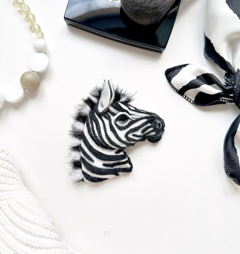 Zebra Jewelry Animal Brooch Zebra Gifts Striped Accessories Zebra Decor ...
