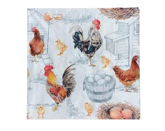 Chicken Paper Napkins - Etsy