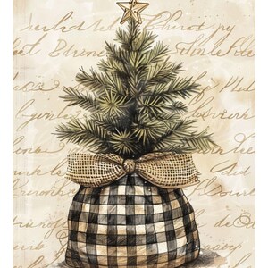 Christmas Tree Rice Paper: Vintage Holiday Collage Sheet for Decoupage ...