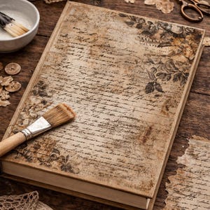 Vintage Script Rice Paper Sepia Floral Ephemera for Decoupage - Etsy