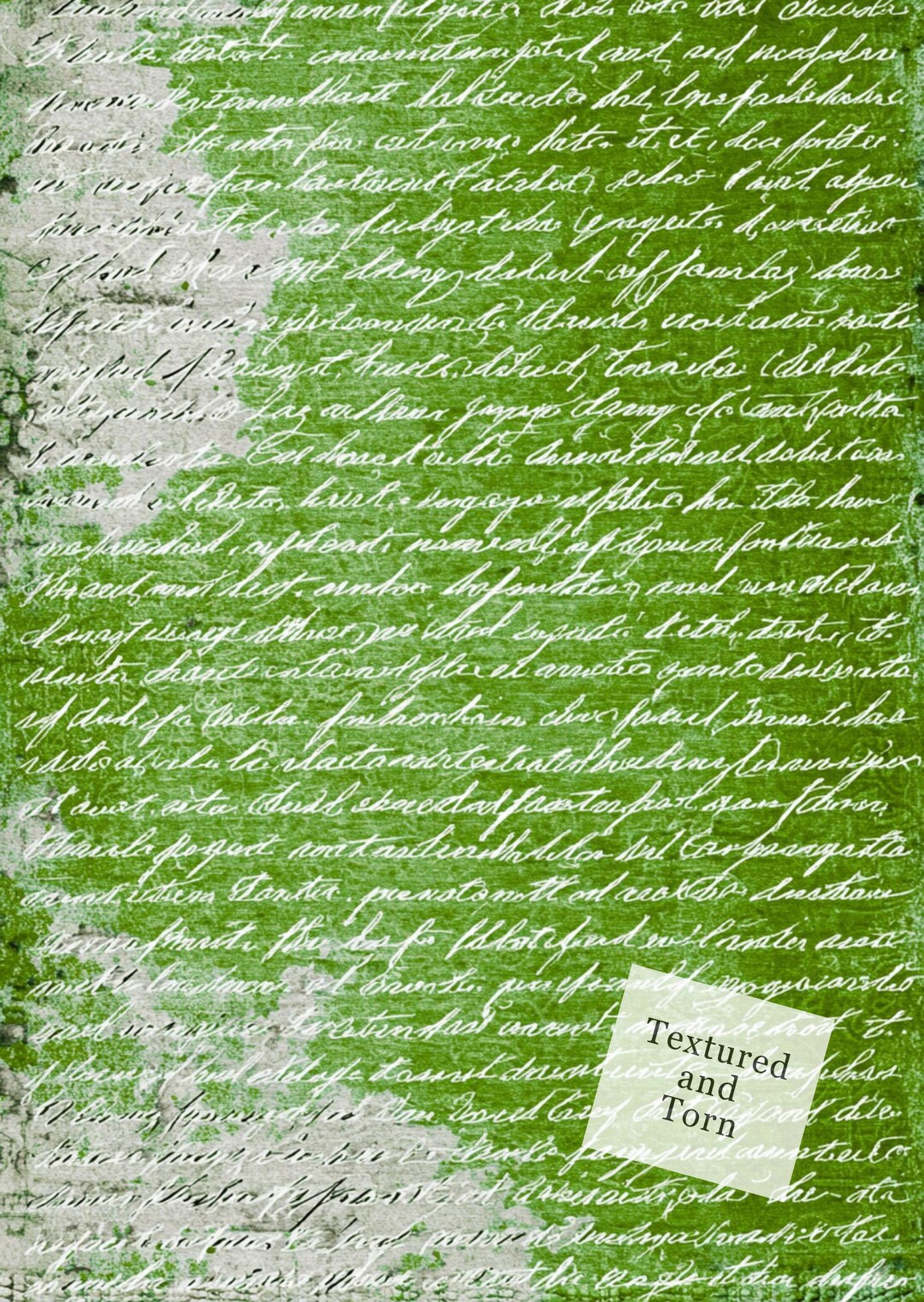 Holiday Green Vintage Script Rice Paper for Decoupage: A4 Craft Sheet ...