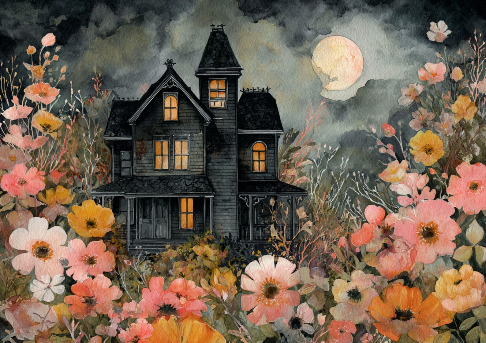 Haunted House Rice Paper: Victorian Halloween Collage Sheet for ...