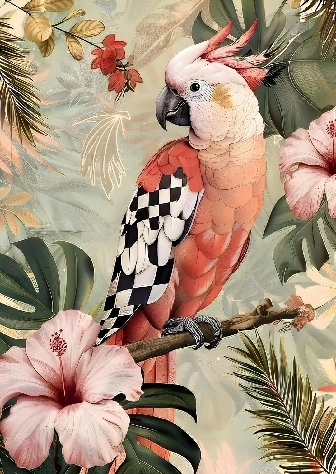 Tropical Cockatoo Rice Paper for Decoupage: Jungle Bird A4 Print - Etsy