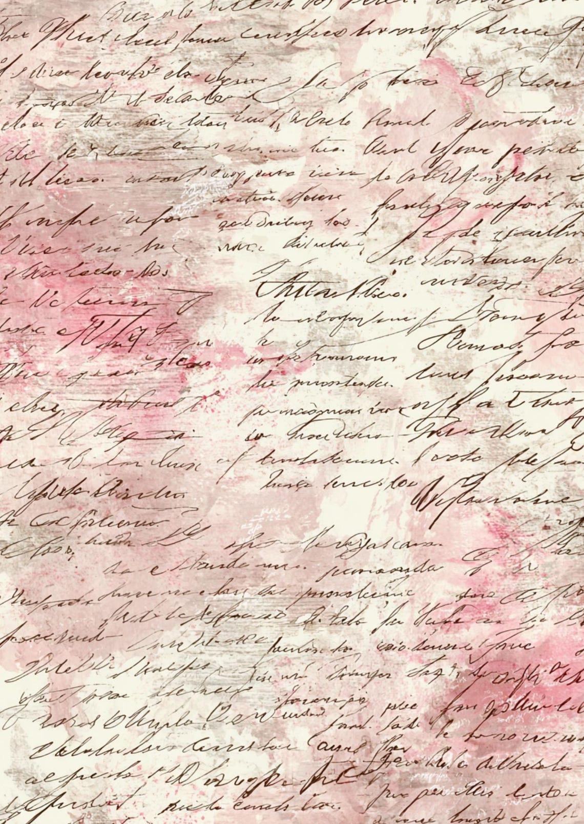 Blush Pink Script Rice Paper for Decoupage A4 Vintage Sheet - Etsy