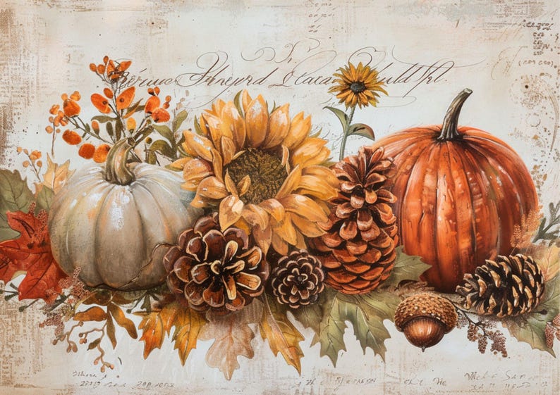 Autumn Pumpkins Rice Paper for Decoupage A3 Sheet - Etsy