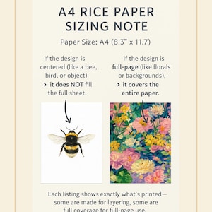 Sunflower Bee Rice Paper for Decoupage A4 Floral Washi Craft Paper - Etsy