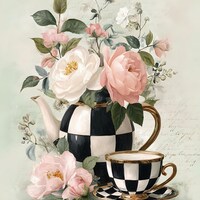 Ivy Rose Pink Tea Set for Two Fine Bone China Teapot 20fl Oz 2 Tea Cups ...