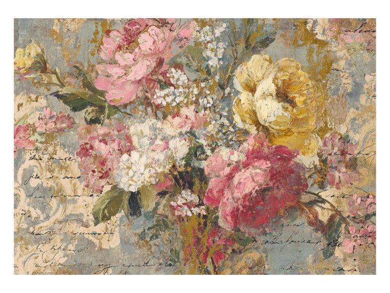 Rice Paper for Decoupage Furniture Vintage Floral Background A3 Sheet ...