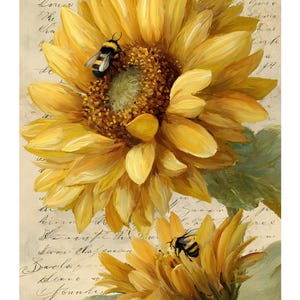 Sunflower Bee Rice Paper for Decoupage: A4 Floral Washi Craft Paper - Etsy