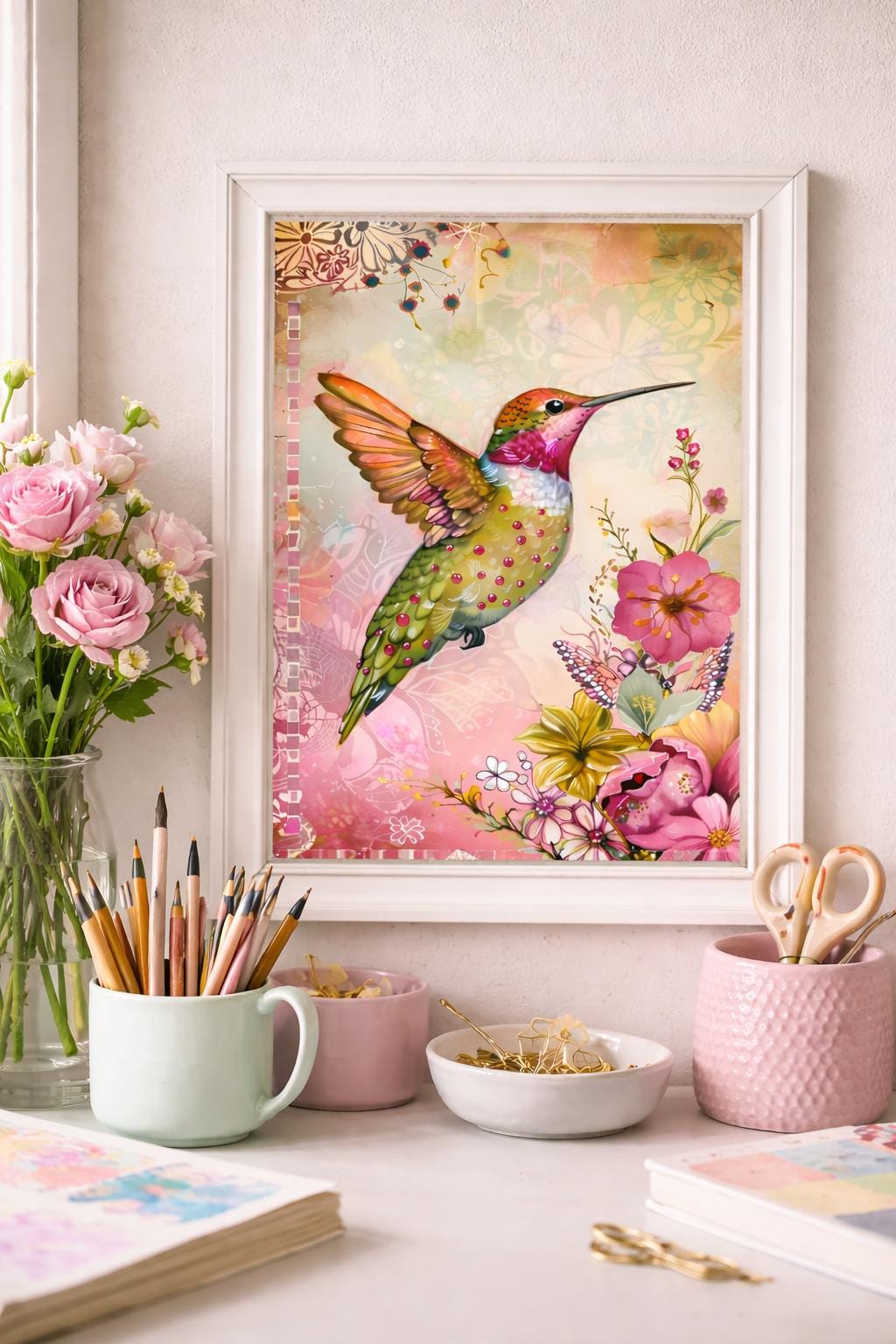 Hummingbird Rice Paper for Decoupage: Floral A4 Sheet - Etsy