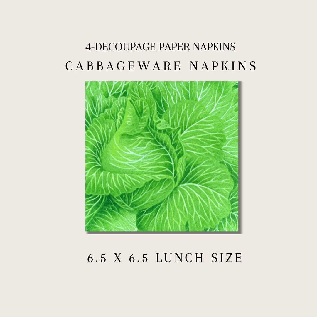 Cabbage Ware Napkins for Decoupage - Set of 4 - Vegetable Ephemera for ...