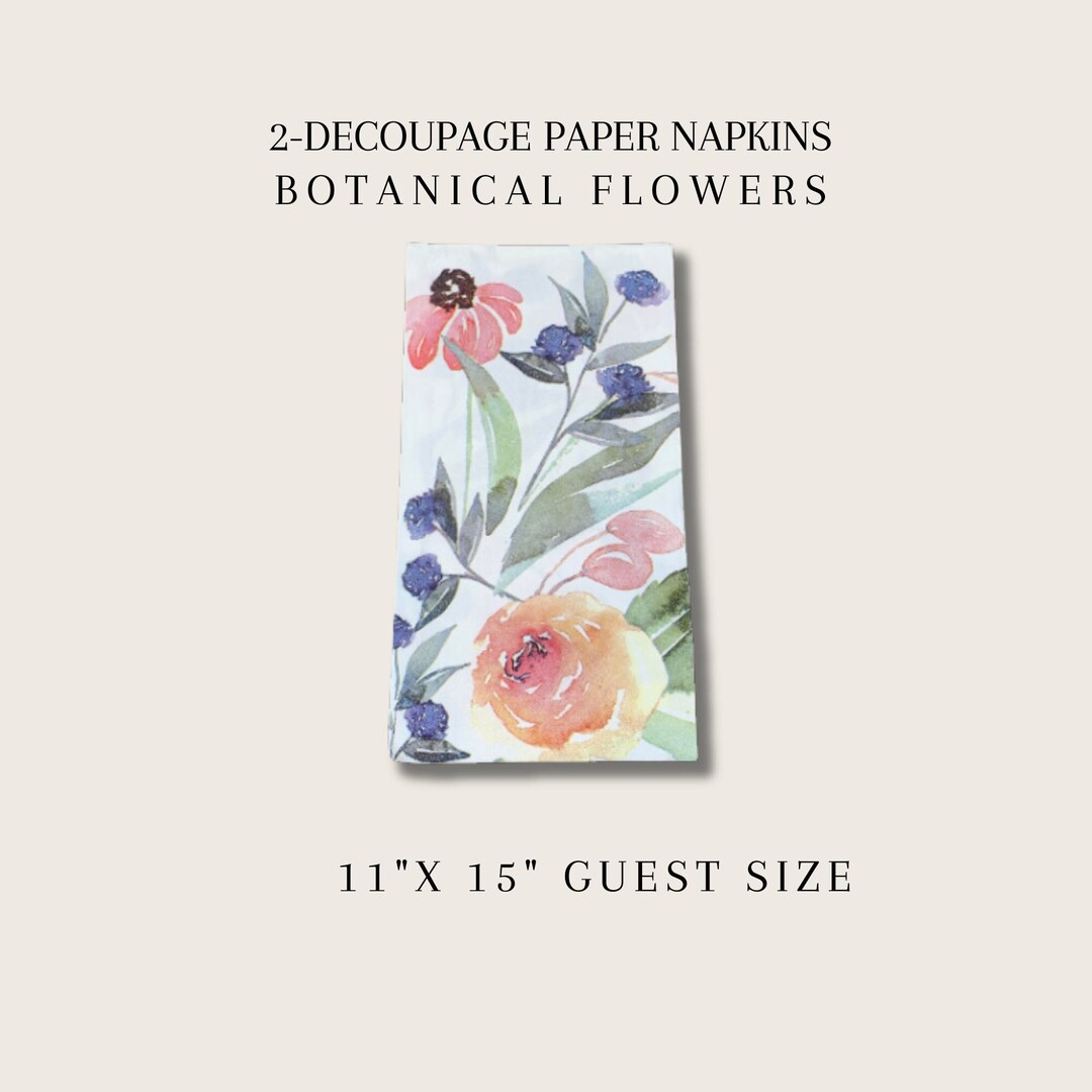 2-paper Napkins for Decoupage| Flower Decoupage Napkins| Scrapbooking ...