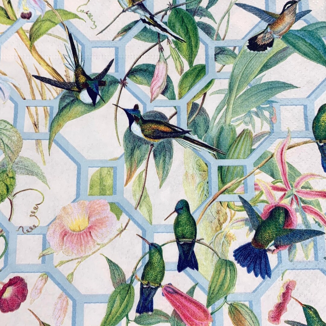 4-hummingbird Paper Napkins for Decoupage Hummingbird Napkins - Etsy
