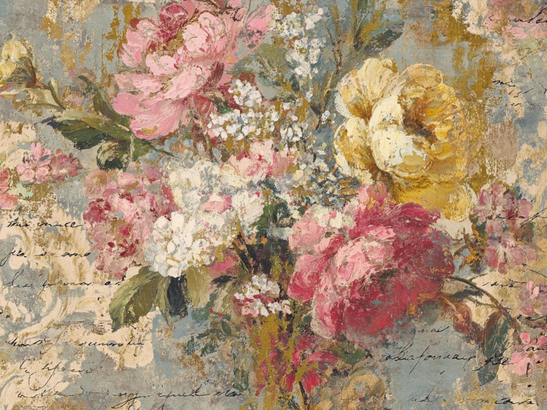 Rice Paper for Decoupage Furniture Vintage Floral Background A3 Sheet ...