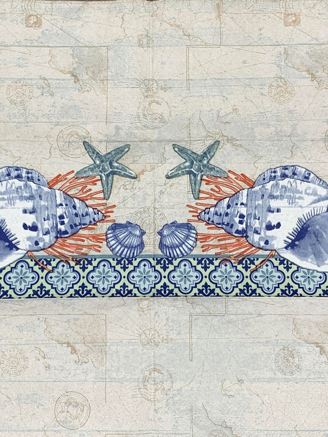 2-paper Napkins for Decoupage Seashell Napkins for Collage Paper Art ...