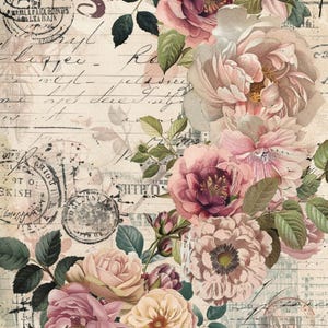 Vintage Rose Rice Paper: A4 Floral Botanical Sheet for Decoupage - Etsy