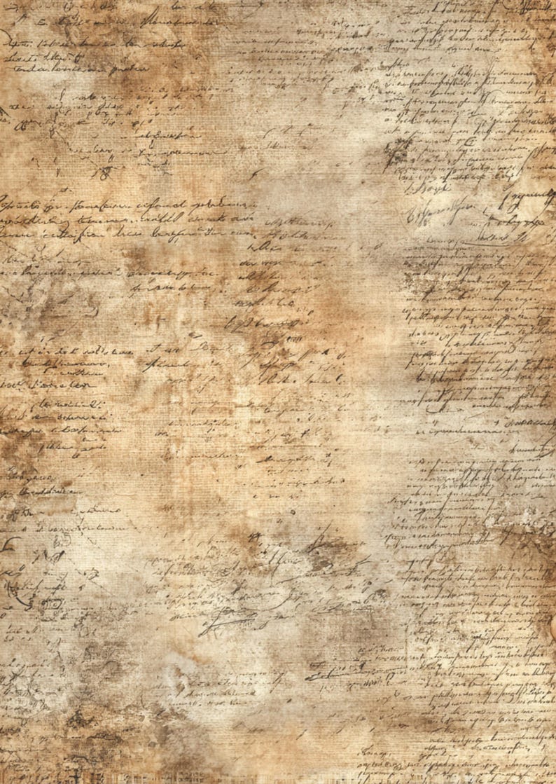 Distressed Script Rice Paper Vintage Ephemera for Decoupage, Junk ...