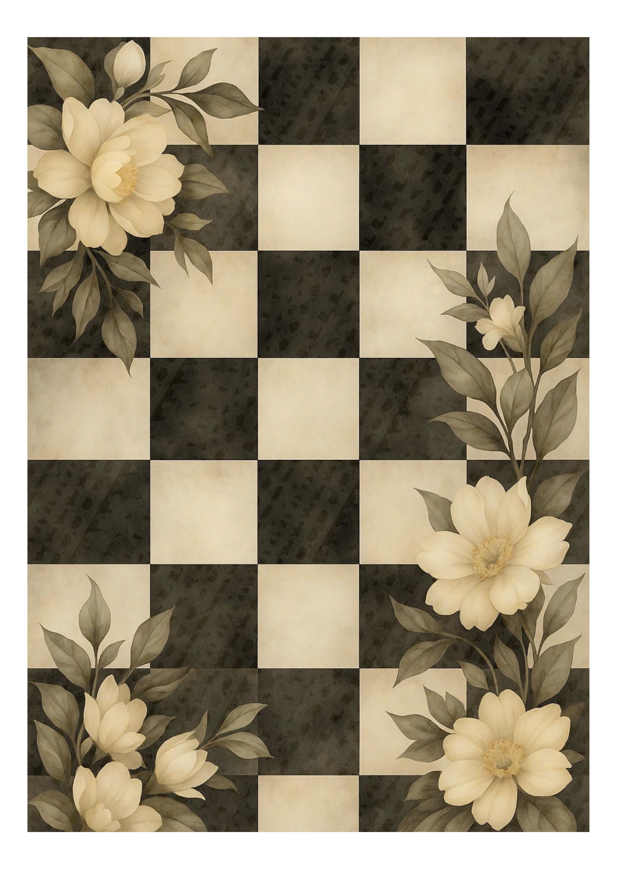 Floral Buffalo Check Rice Paper for Decoupage: A4 Sheet - Etsy