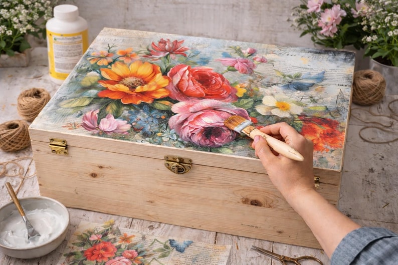 A3 Floral Rice Paper for Decoupage: Bright Colorful Flower Print - Etsy