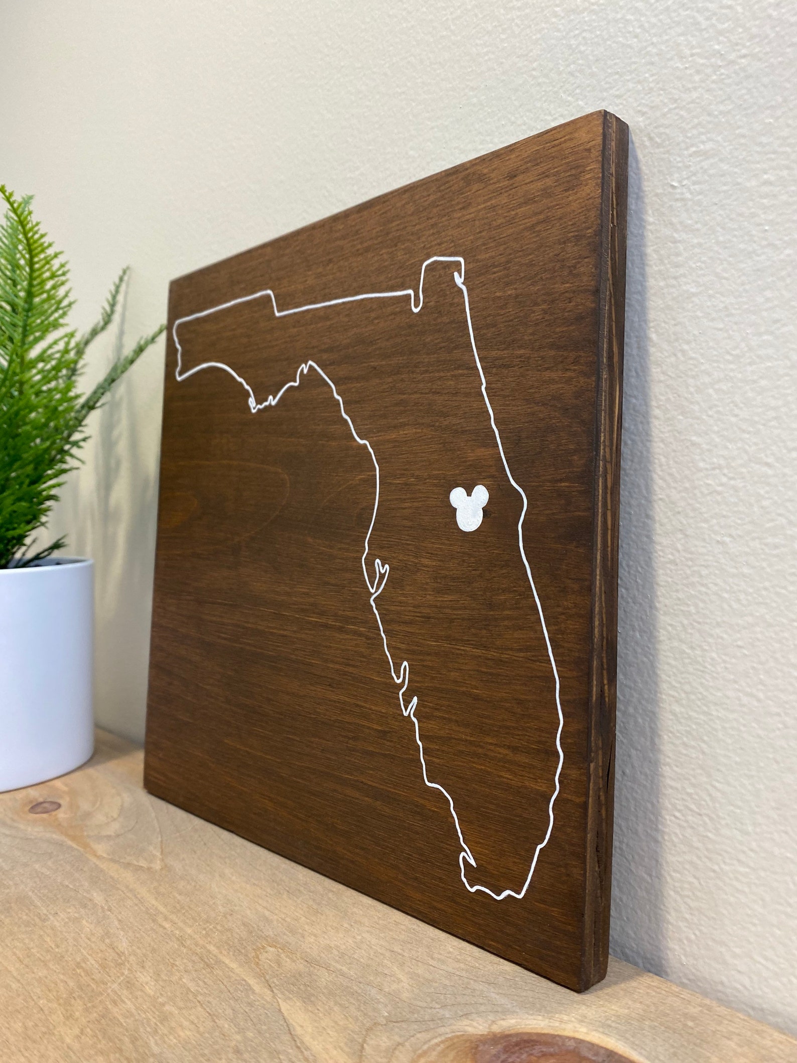 Florida State Outline | Mickey Ears Sign | Mickey Icon Map | Disney ...