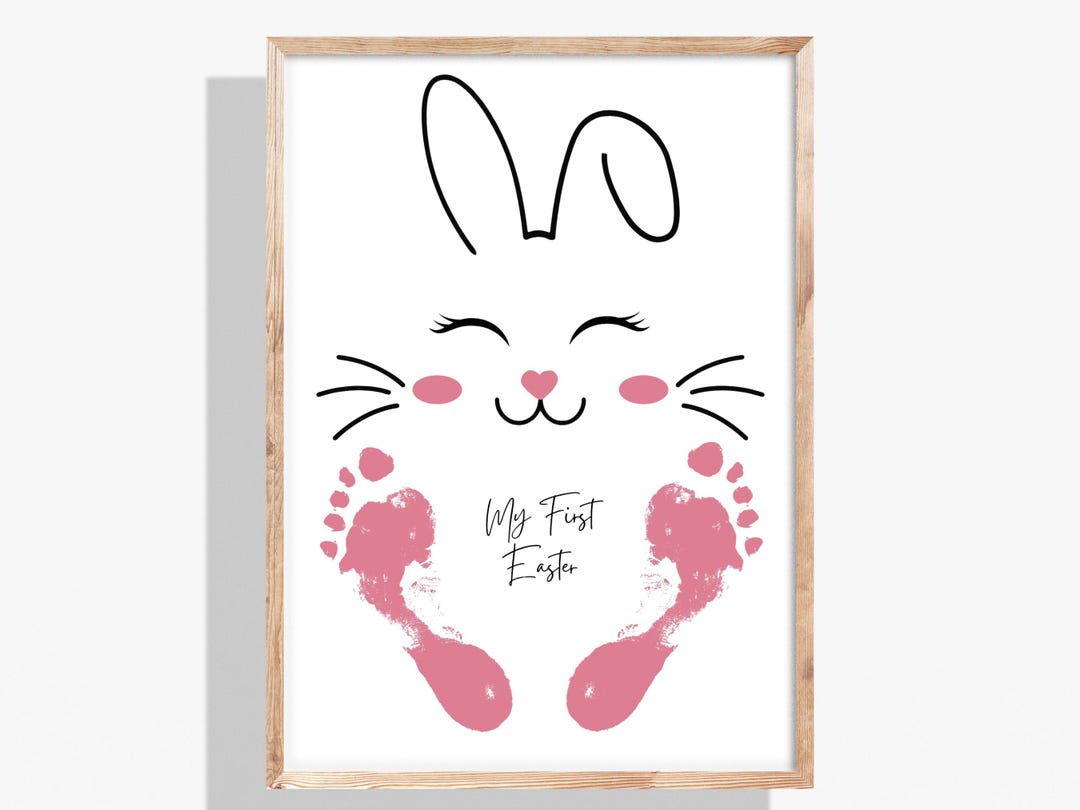 Baby First Easter, Baby Footprint Art, Bunny Footprint Art, Easter ...