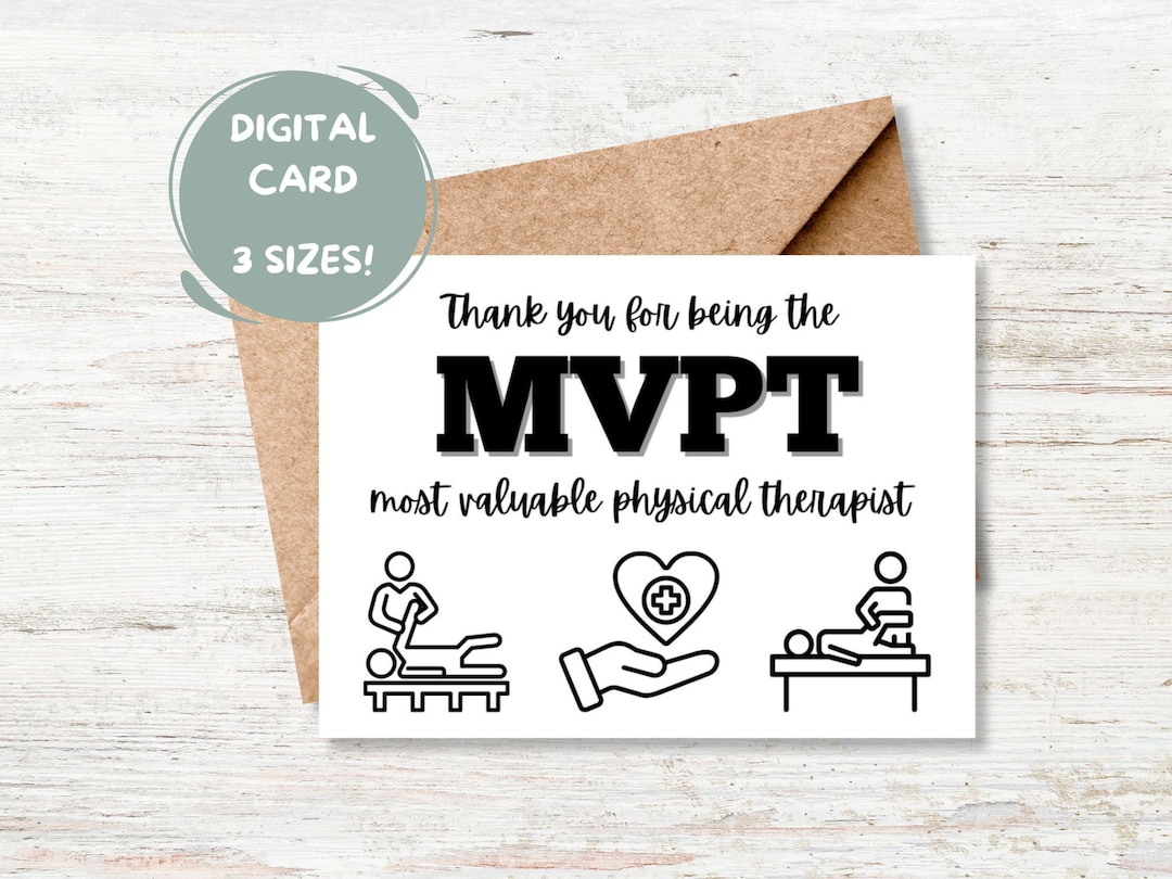 Physical Therapy Gift, Printable Physical Therapy Card, PT Card ...