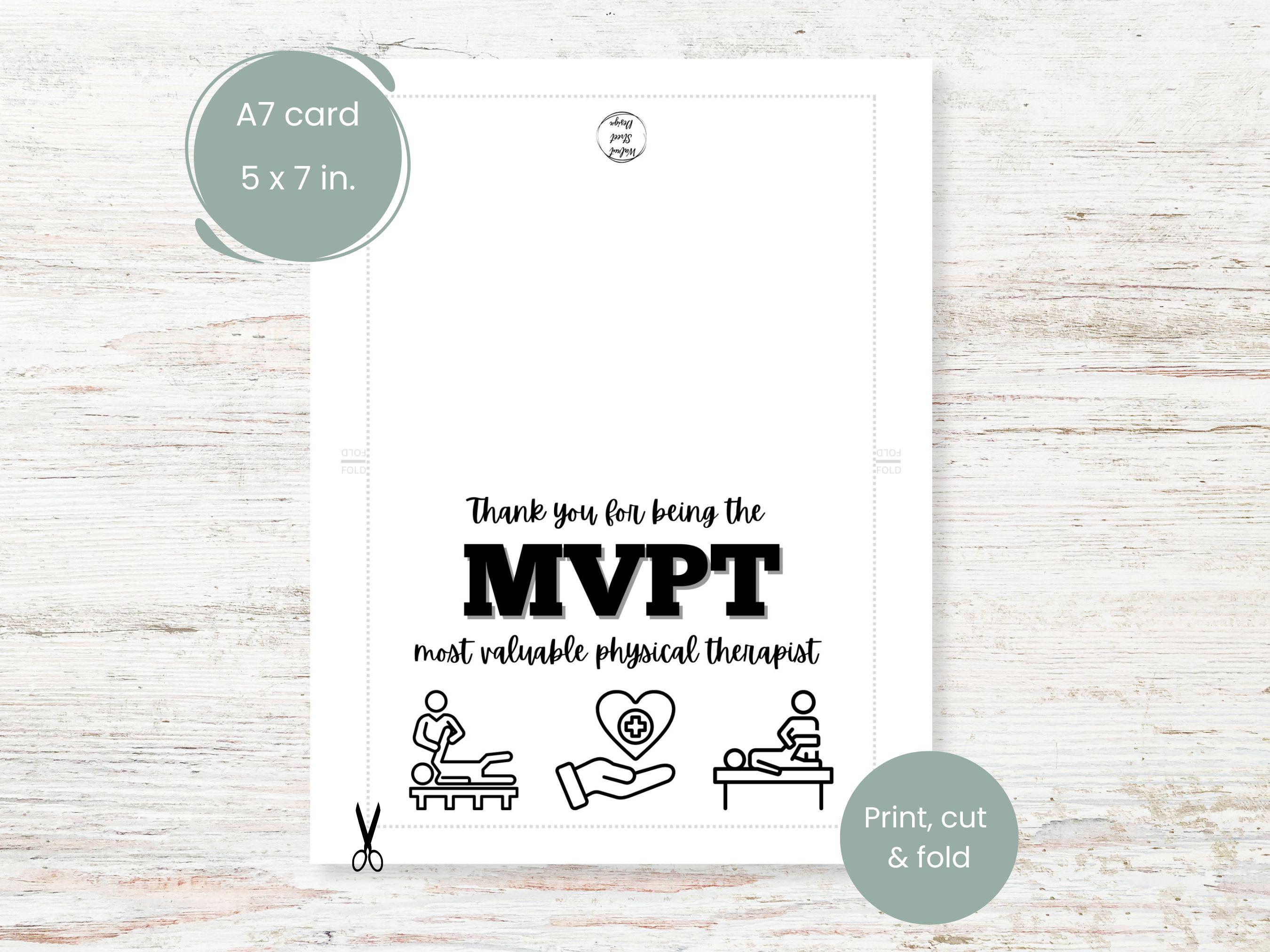 Physical Therapy Gift, Printable Physical Therapy Card, PT Card ...