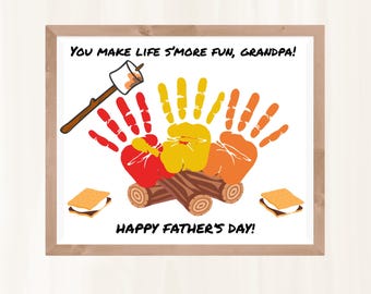 Fathers Day Handprint Art Craft, Grandpa Handprints, First Fathers Day ...