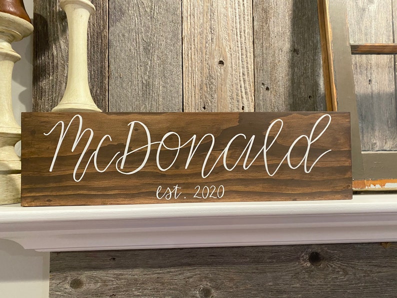 Last Name Est Sign Established Wood Sign Family Last Name - Etsy