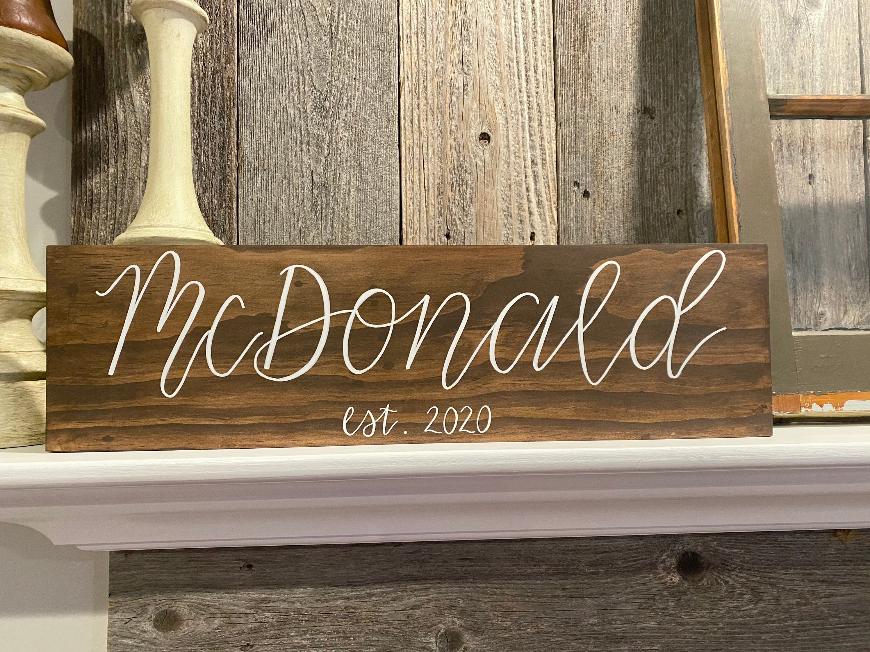 Last Name Est Sign Established Wood Sign Family Last Name | Etsy