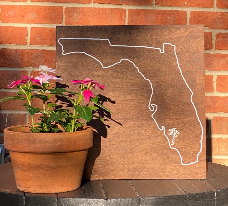 Florida State Outline Custom Home State Map Florida Map - Etsy