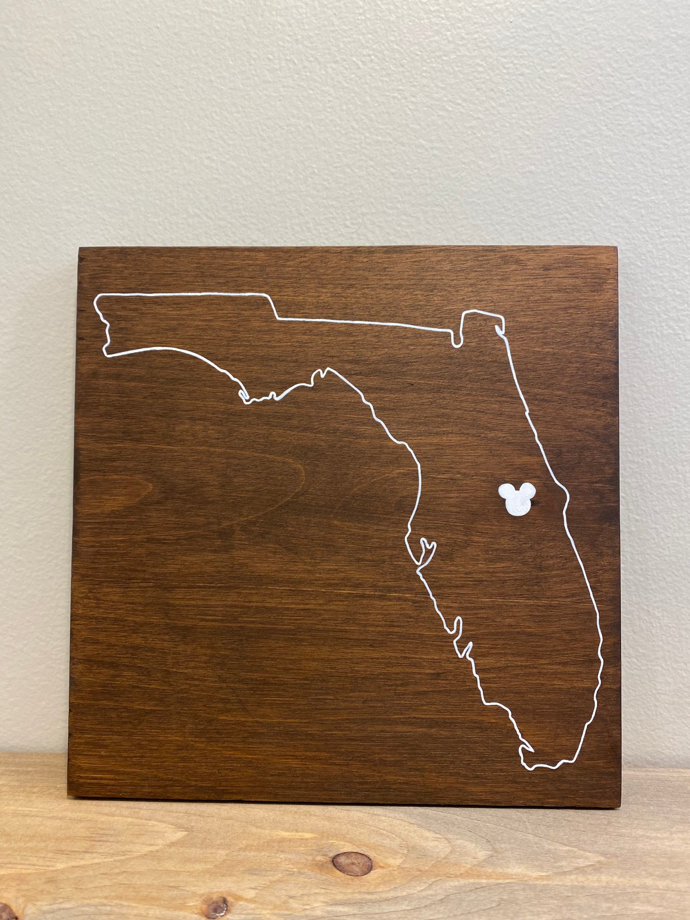 Florida State Outline | Mickey Ears Sign | Mickey Icon Map | Disney ...