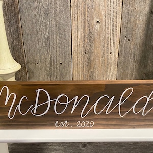 Last Name Est Sign Established Wood Sign Family Last Name Sign Wood ...