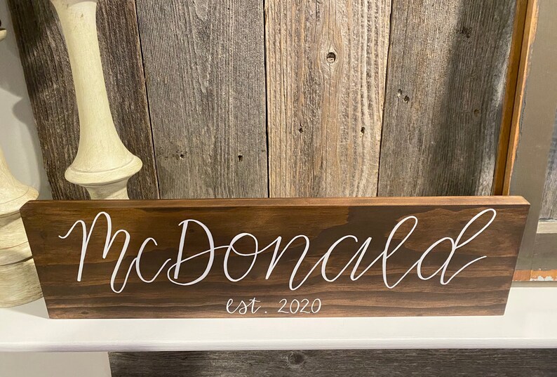Last Name Est Sign Established Wood Sign Family Last Name - Etsy