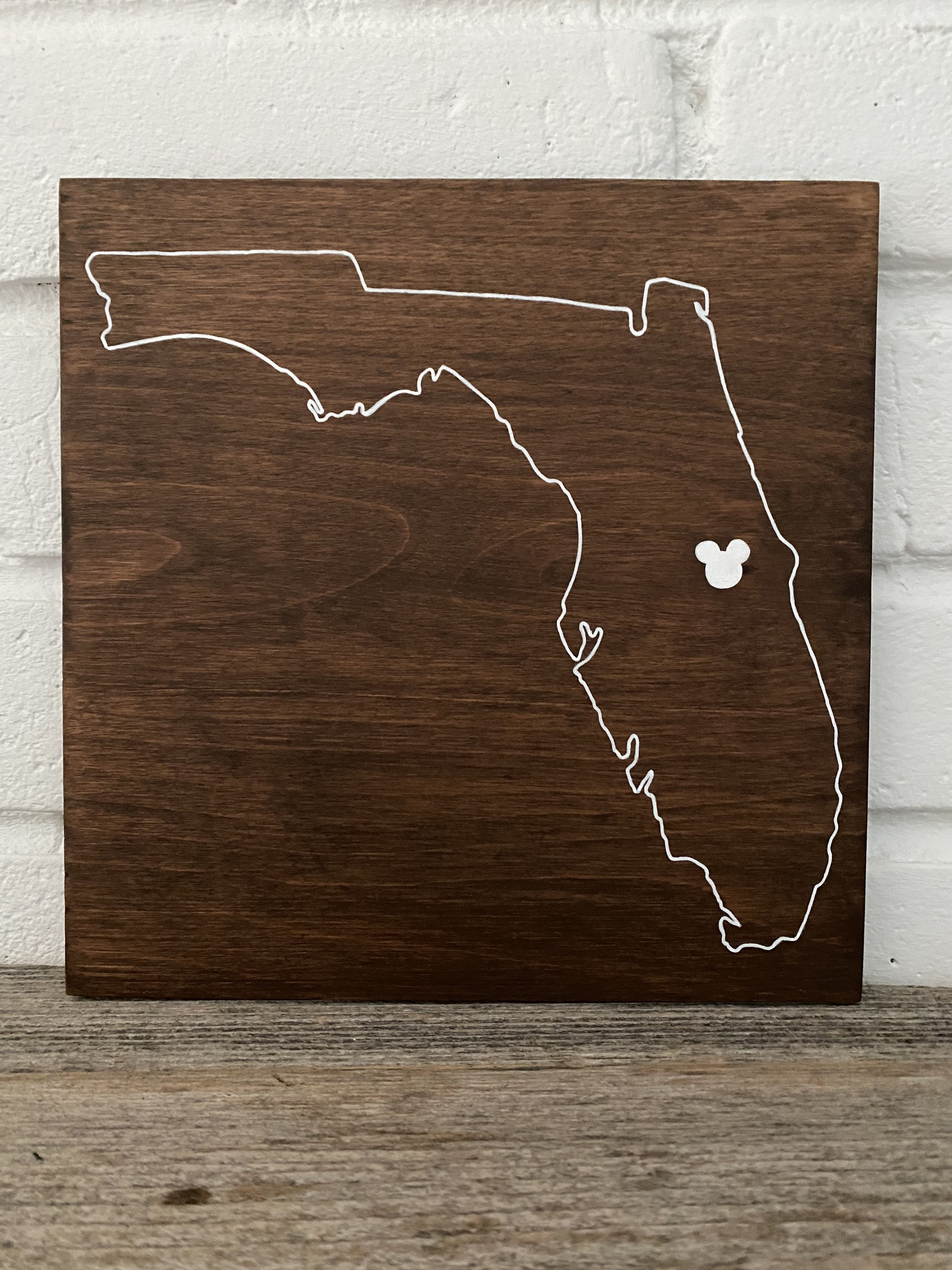 Florida State Outline | Mickey Ears Sign | Mickey Icon Map | Disney ...