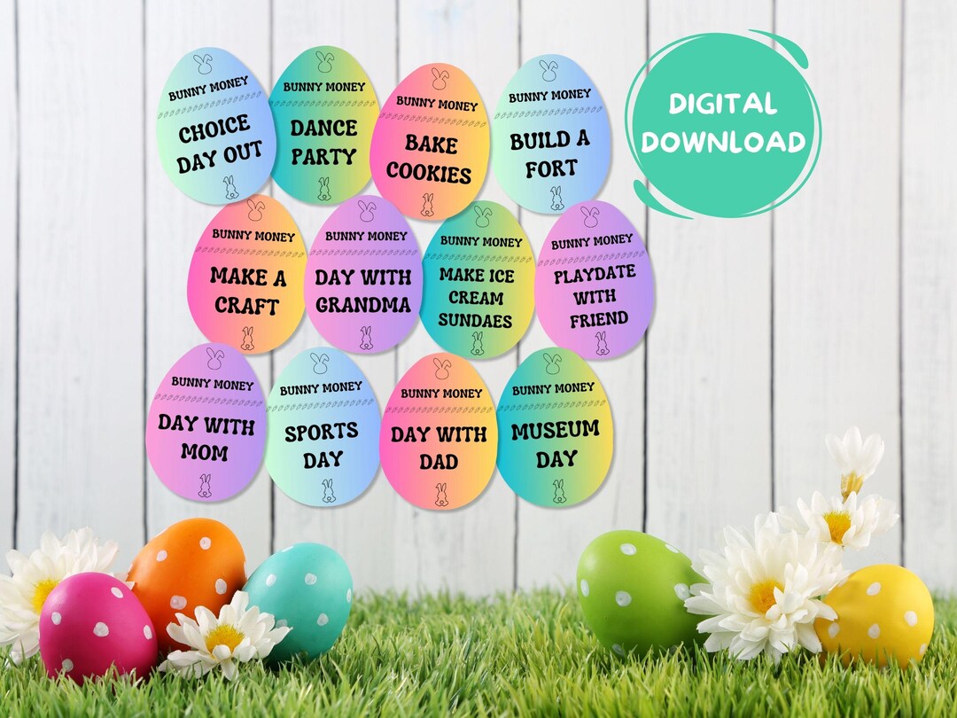 Printable Easter Egg Tokens, Printable Coupons for Kids, Easter Bunny ...