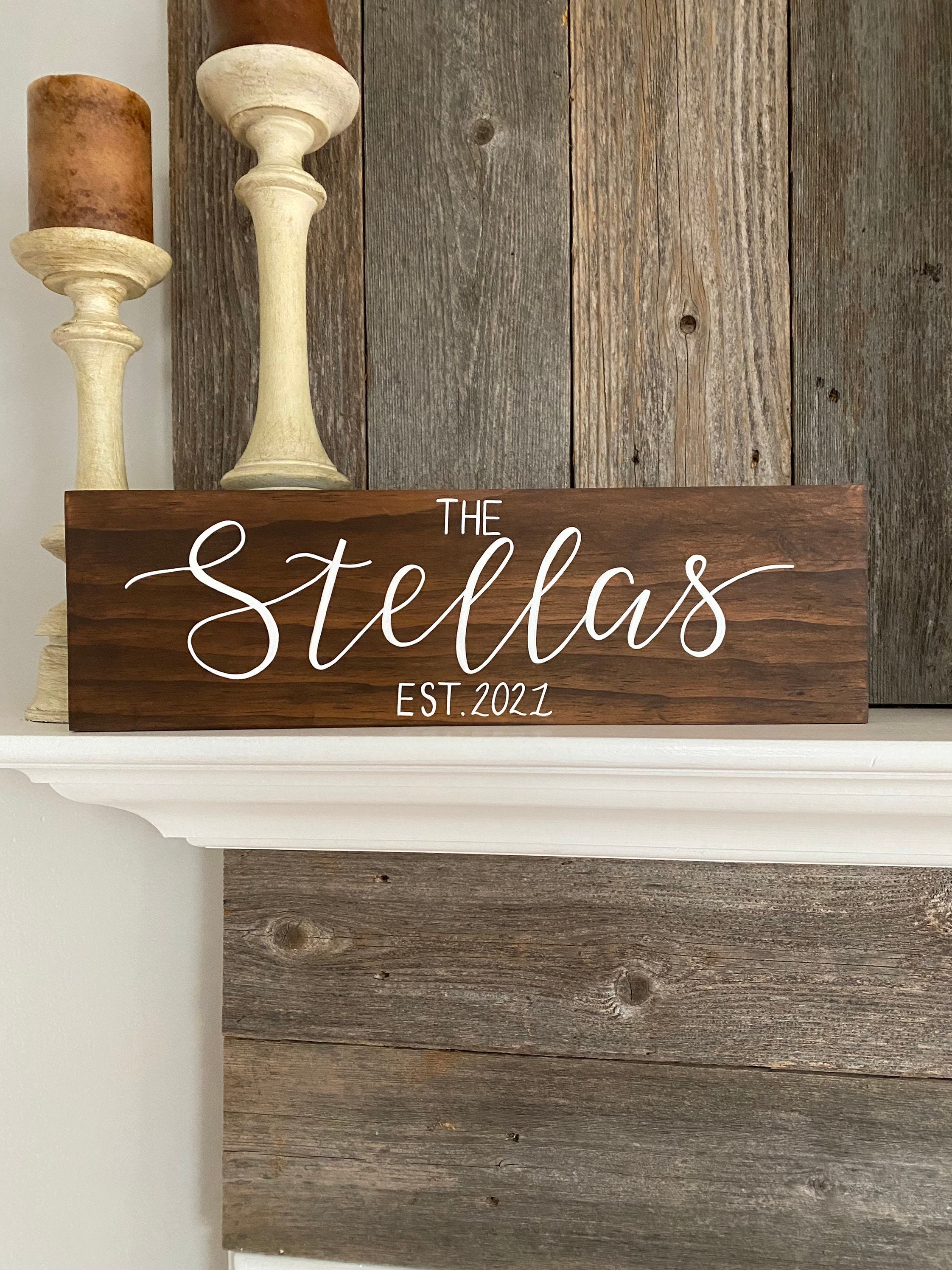 Last Name Est Sign Established Wood Sign Family Last Name | Etsy