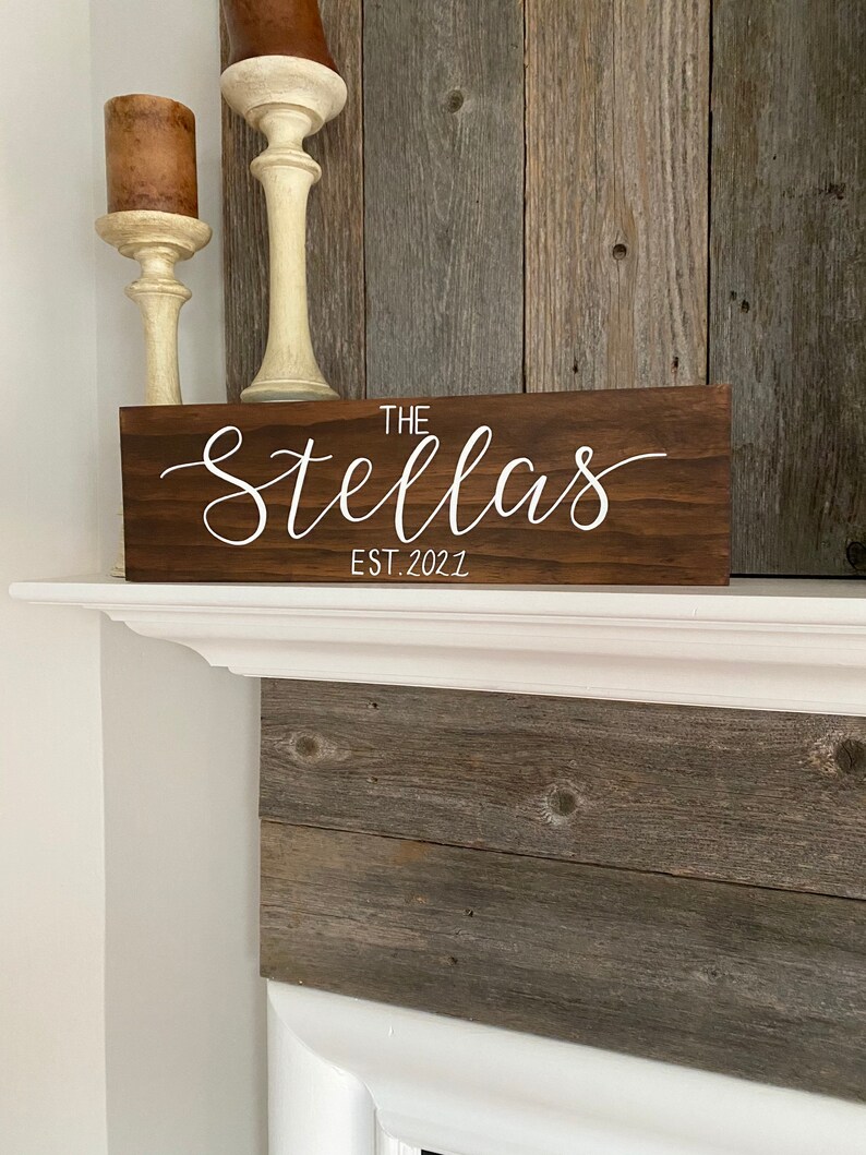 Last Name Est Sign | Established Wood Sign | Family Last Name Sign ...