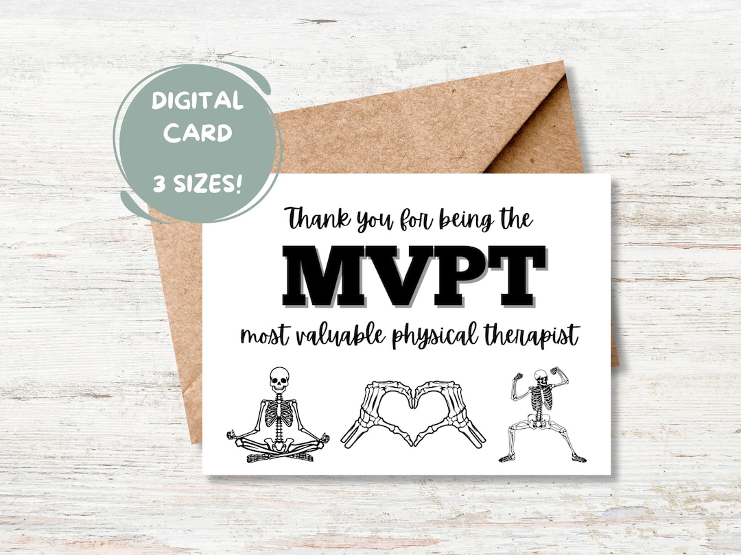 Physical Therapy Gift, Printable Physical Therapy Card, PT Card ...